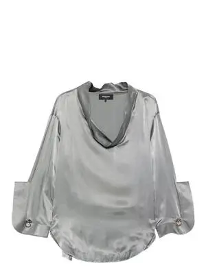 Rochas Cuff-detail Blouse - Grey