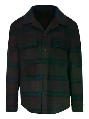 Vince Plaid Flap-pocket Shirt Jacket - Brown