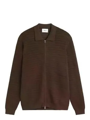 Nn07 Gustav Zip-up Sweater - Brown