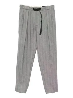WHITE SAND Striped Belted Trousers