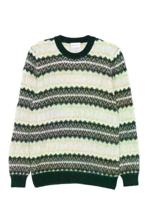 SCAGLIONE Striped Crewneck Sweater - Green