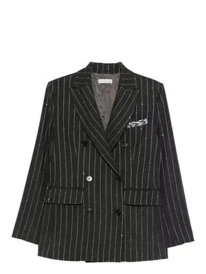 Antonelli Firenze Glicine Pinstripe Double-breasted Blazer - Grey