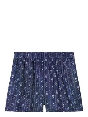 Tory Burch Printed Beach Camp Shorts - Blue
