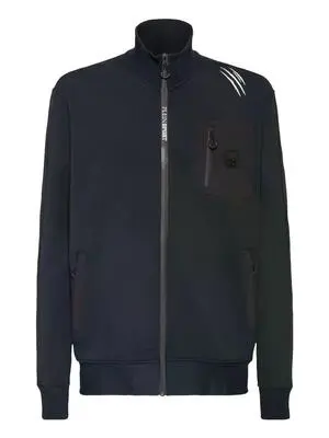 PLEIN SPORT Scratch-detail Zip-up Jacket - Black