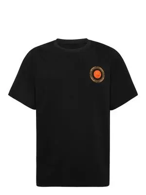 PLEIN SPORT Back-logo Circular-plaque T-shirt - Black