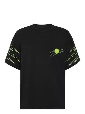 PLEIN SPORT Scratch-detail Crew-neck T-shirt - Black
