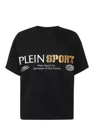 PLEIN SPORT Logo-print Round-neck T-shirt - Black
