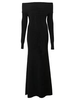 A.W.A.K.E. Mode Off-shoulder Maxi Dress - Black
