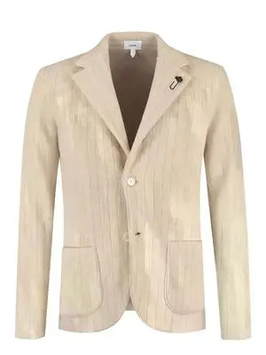 LARDINI Ribbed Blazer - Neutrals