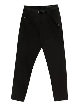 WHITE SAND Belted Trousers - Black