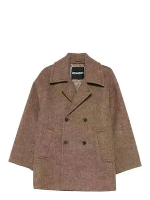 FRENKEN Water Double-breasted Coat - Brown