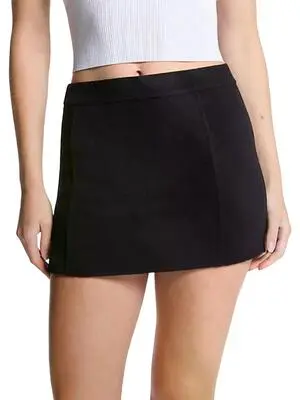 Michael Kors Panelled Wool Mini Skirt - Black