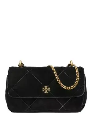 Tory Burch Mini Kira Velvet Cross Body Bag - Black