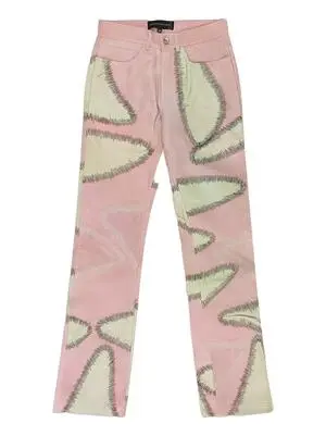 WHO DECIDES WAR BY EV BRAVADO Amalgamated Leather Bootcut Trousers - Pink