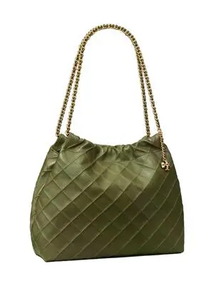 Tory Burch Fleming Quilted Tote - Green