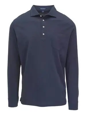 Peter Millar Long-sleeve Pocket Polo Shirt - Blue