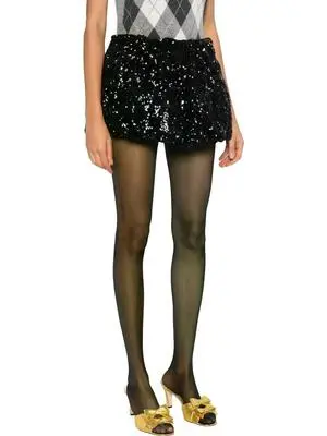 N°21 Sequin Mini Skirt - Black