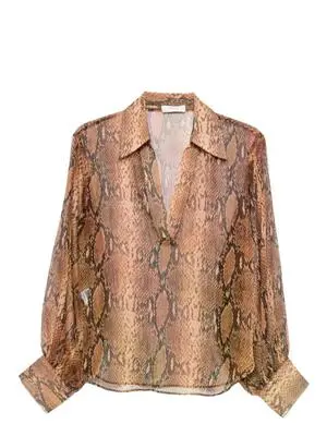 NINA 14.7 Snake Print Top - Neutrals
