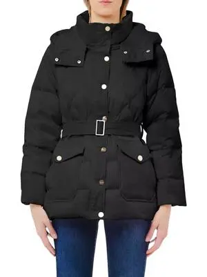 Liu Jo Quilted Puffer Jacket With Belt - Black