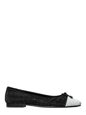 Tory Burch Cap-toe Crystal Ballet Flats - Black