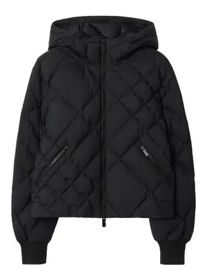 Burberry Check-stitch Nylon Delley Puffer Jacket - Black