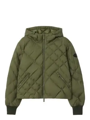 Burberry Check-stitch Nylon Delley Puffer Jacket - Pasture Green