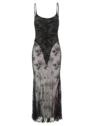 JACQUES Floral-print Lace Dress - Black
