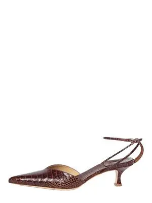 A.W.A.K.E. Mode 50mm Dina Coco Ankle-strap Pumps - Brown