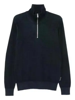 Marc O'polo Funnel Neck Zip Sweater - Blue