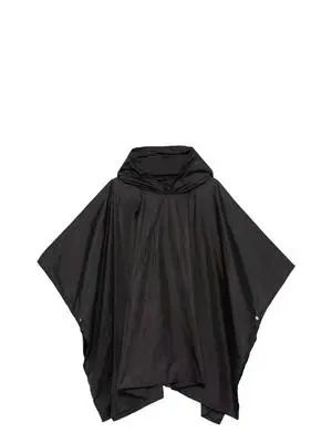 CARLA G. Hooded Poncho - Black