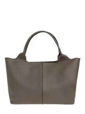 TOD'S Leather Shopper Bag - Grey