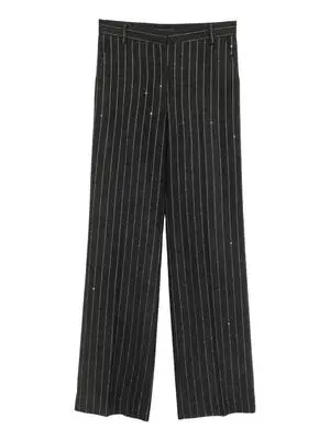 Antonelli Firenze Pinstripe Embellished Trousers - Grey
