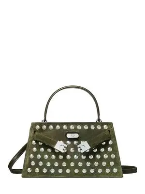 Tory Burch Mini Lee Radziwill Studded Tote - Green