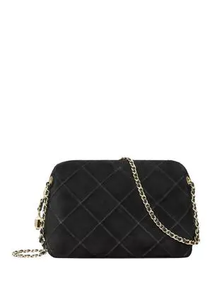 Tory Burch Fleming Suede Crossbody Bag - Black