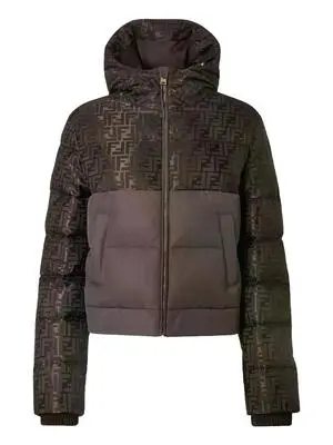 Fendi Monogram Hooded Jacket - Brown