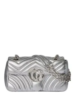 Gucci GG Marmont Small Shoulder Bag Silver