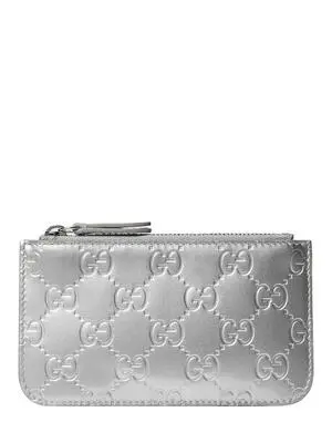 Gucci Gg Emblem Key Pouch - Silver
