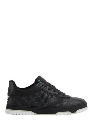 Gucci Re-web Leather Sneakers - Black