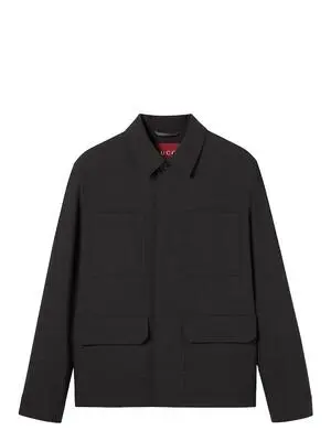 Gucci Wool Jacket With Selvedge Detail - Grey