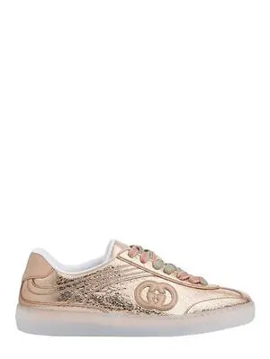 Gucci S G75 Leather Sneakers - Gold
