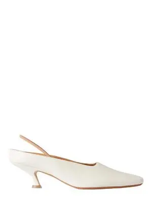 Calvin Klein Anna Convertible Leather Mules Ivory