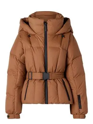 Cordova The Monterosa Hooded Belted Quilted Recycled Down Ski Jacket - Brown