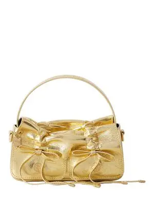 Acne Studios Micro Metallic Crinkled-leather Tote - Gold