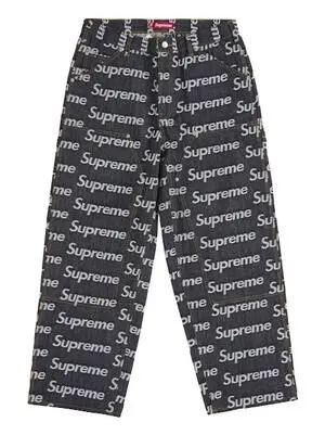 Supreme Jacquard Logos Double Knee Denim Painter Jean - Rigid Indigo