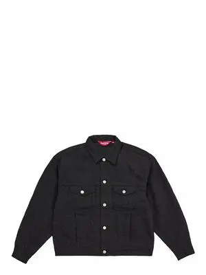 Supreme Jacquard Logos Denim Trucker Jacket - Black