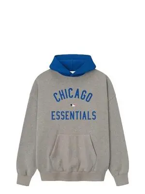 Fear Of God Essentials Cubs Sport Hoodie - Concrete Heather/blue