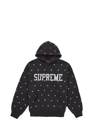 Supreme Stars Studded Hooded Sweatshirt - Black