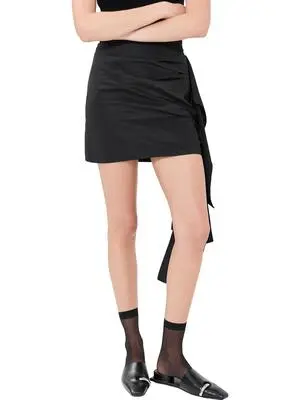 Tibi Sporty Nylon Ribbon Skirt - Black
