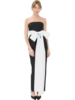 Bernadette Lina Strapless Maxi Dress - Black / White