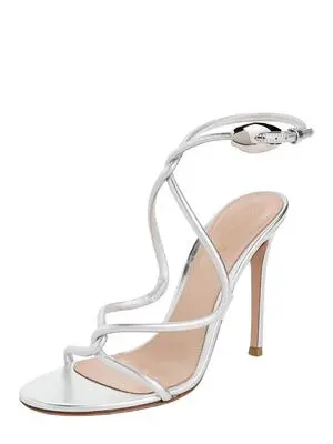 GIANVITO ROSSI Jungle Mamba Sandals - Silver/trasp